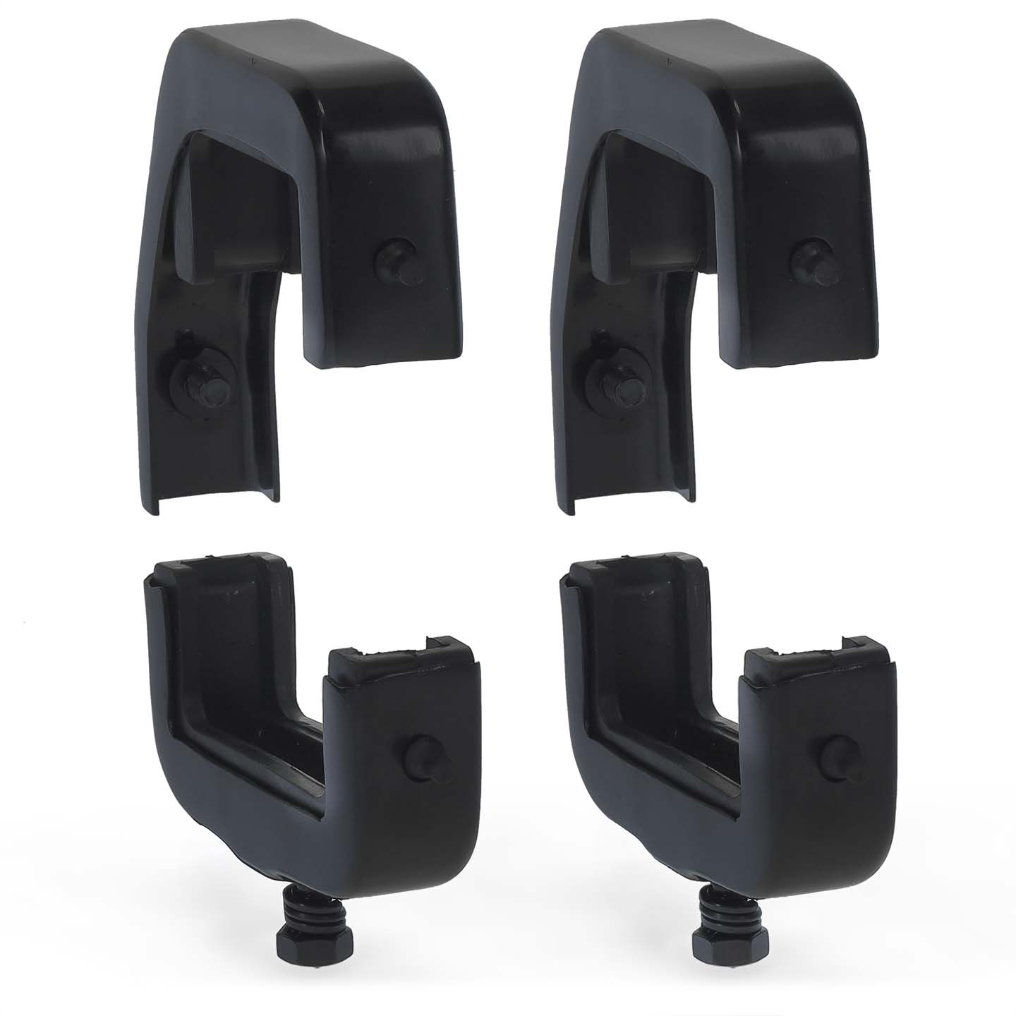 Black 3-core Radiator Mounts w/Rubber Insulators, 66-77 Ford Bronco