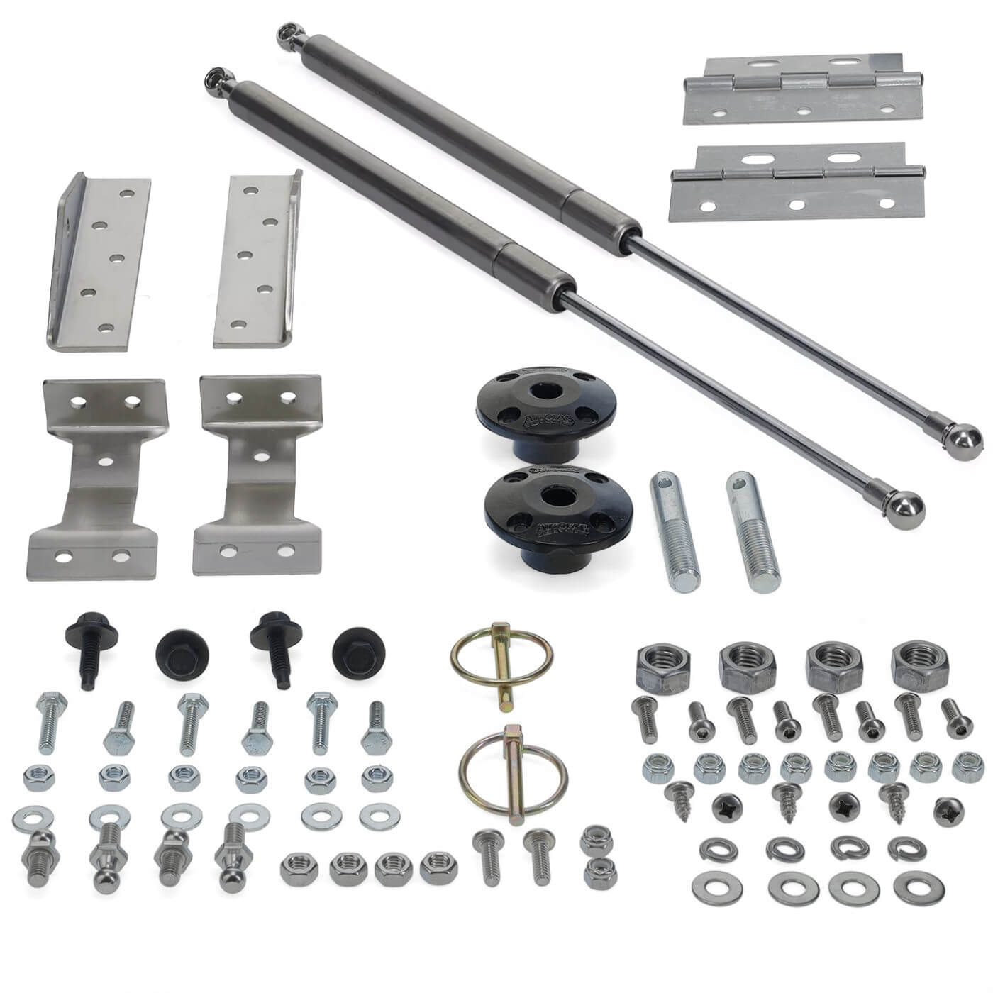 Early Bronco Fiberglass Hood Install Kit with Stainless Hood Shocks