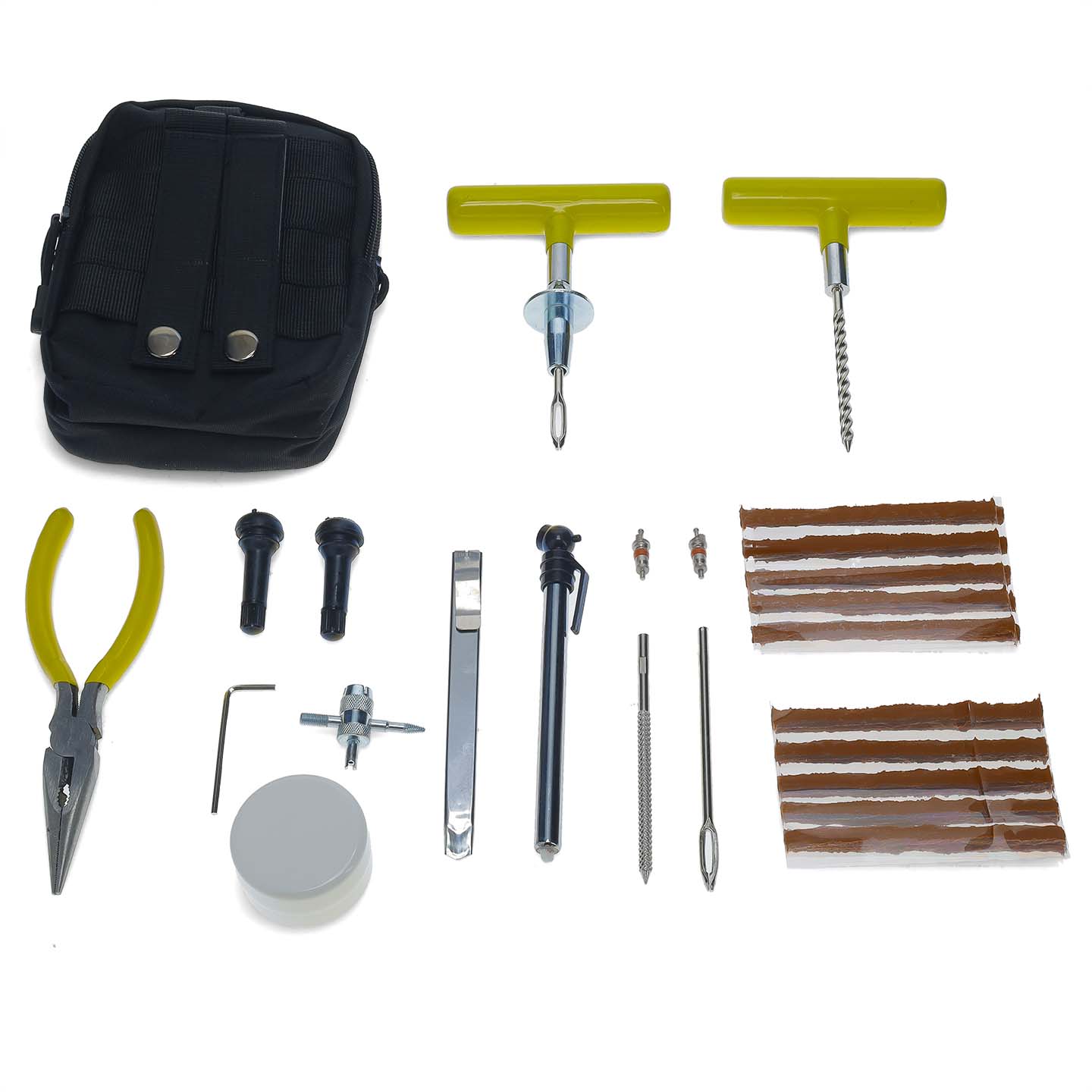 Compact Tire Repair Kit with Tactical MOLLE Pouch - 35 piece