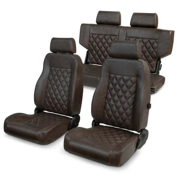 Caballo Classic Early Bronco Seats - Front & Rear, Dark Saddle