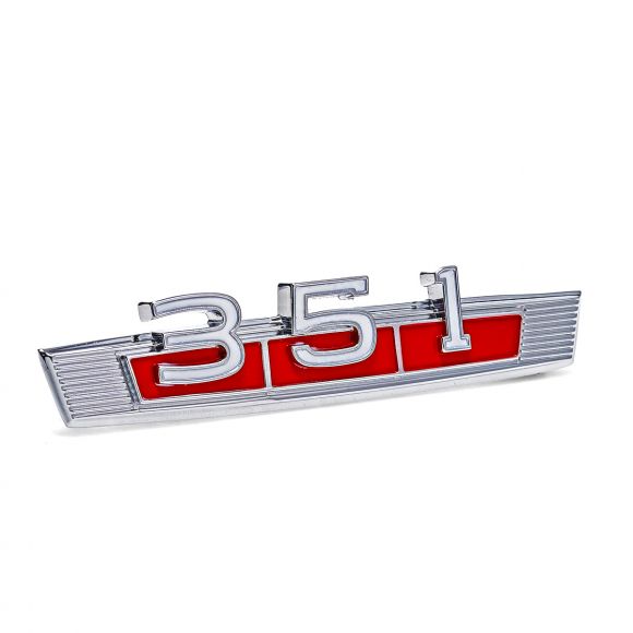 351 Engine Badge Emblem with Red Accent, 69-77 Ford Bronco