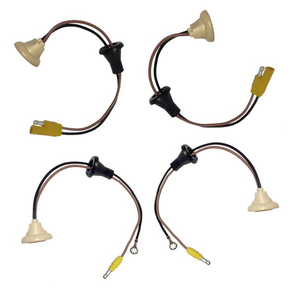 Side Marker Light Socket Wire Harness Set - Front & Rear, 70-77 Ford