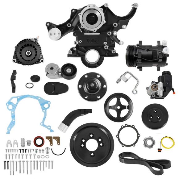 Holley Mid-Mount Accessory Drive System - Black, SBF 289 302 351W