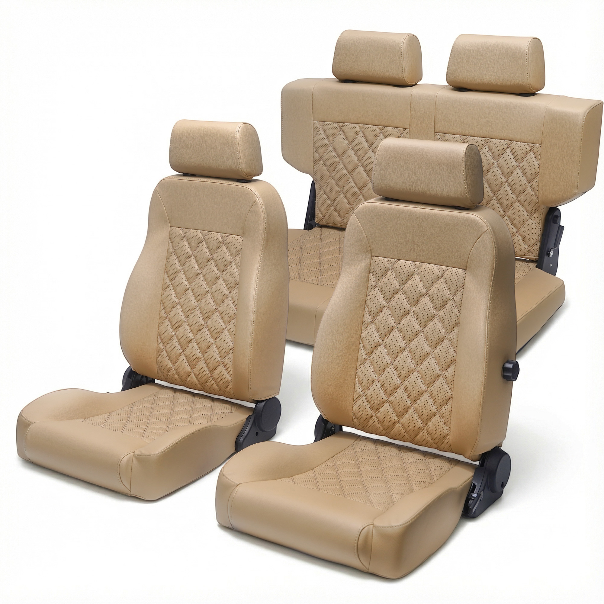 Caballo Classic Early Bronco Seats - Front & Rear, Cashew Diamond