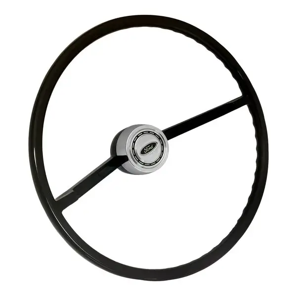 Steering Wheel With Chrome Horn Button Kit 66-73