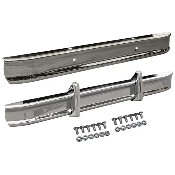 Stock Chrome Bumpers w/Front Bumperettes 66-77 Bronco pair