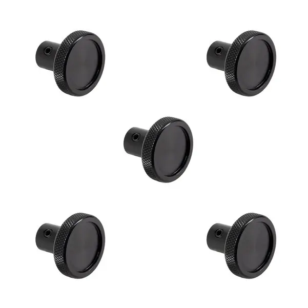 Black Billet Dash Knobs Set of 5 66-77 Bronco