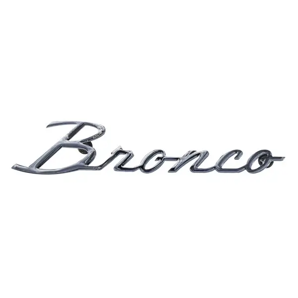 Chrome Bronco Script Magnetic Emblem 7" x 2"