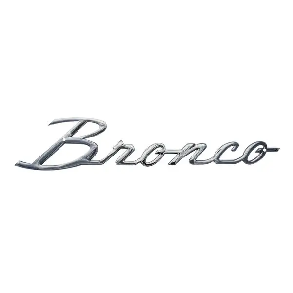 Chrome Bronco Script Metal Sign 18" x 3"