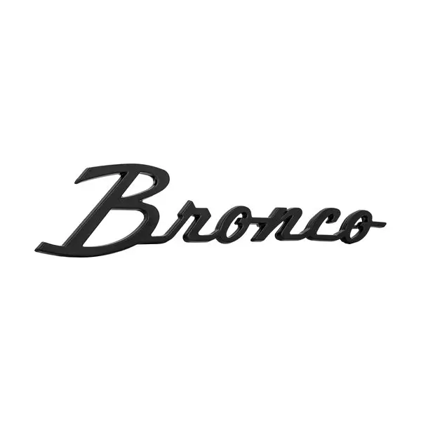 Black Bronco Script Emblem 66-77 Bronco