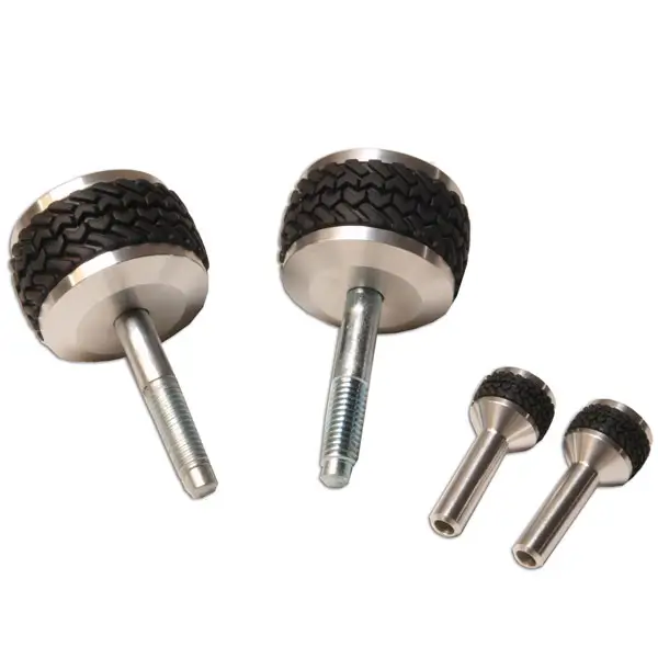 Billet Tire Tread Knobs (Windshield & Door Locks) 66-77 Bronco