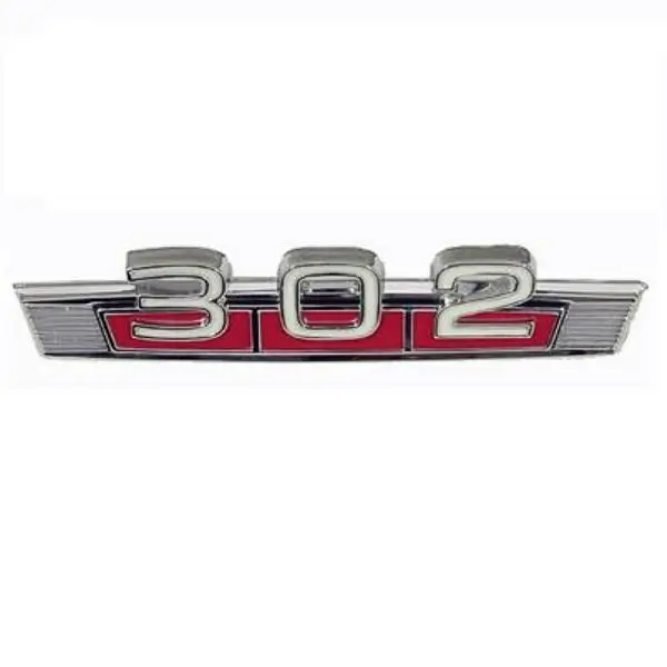 302 Engine Badge Emblem with Red Accent 69-77 Bronco
